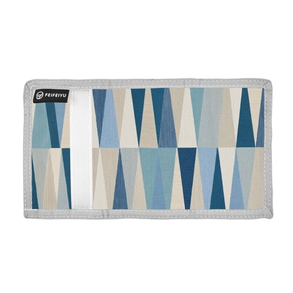 Blue Beige Triangles Trifold Wallets Card Holders Coin Pockets with ...