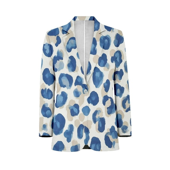 Blue Beige Watercolor Cheetah Print Men Blazers Slim Clothing Summer ...