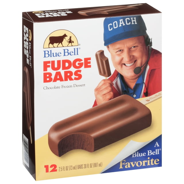 Blue Bell Chocolate Fudge Frozen Dairy Dessert Bars, 2.5 fl oz, 12 ...