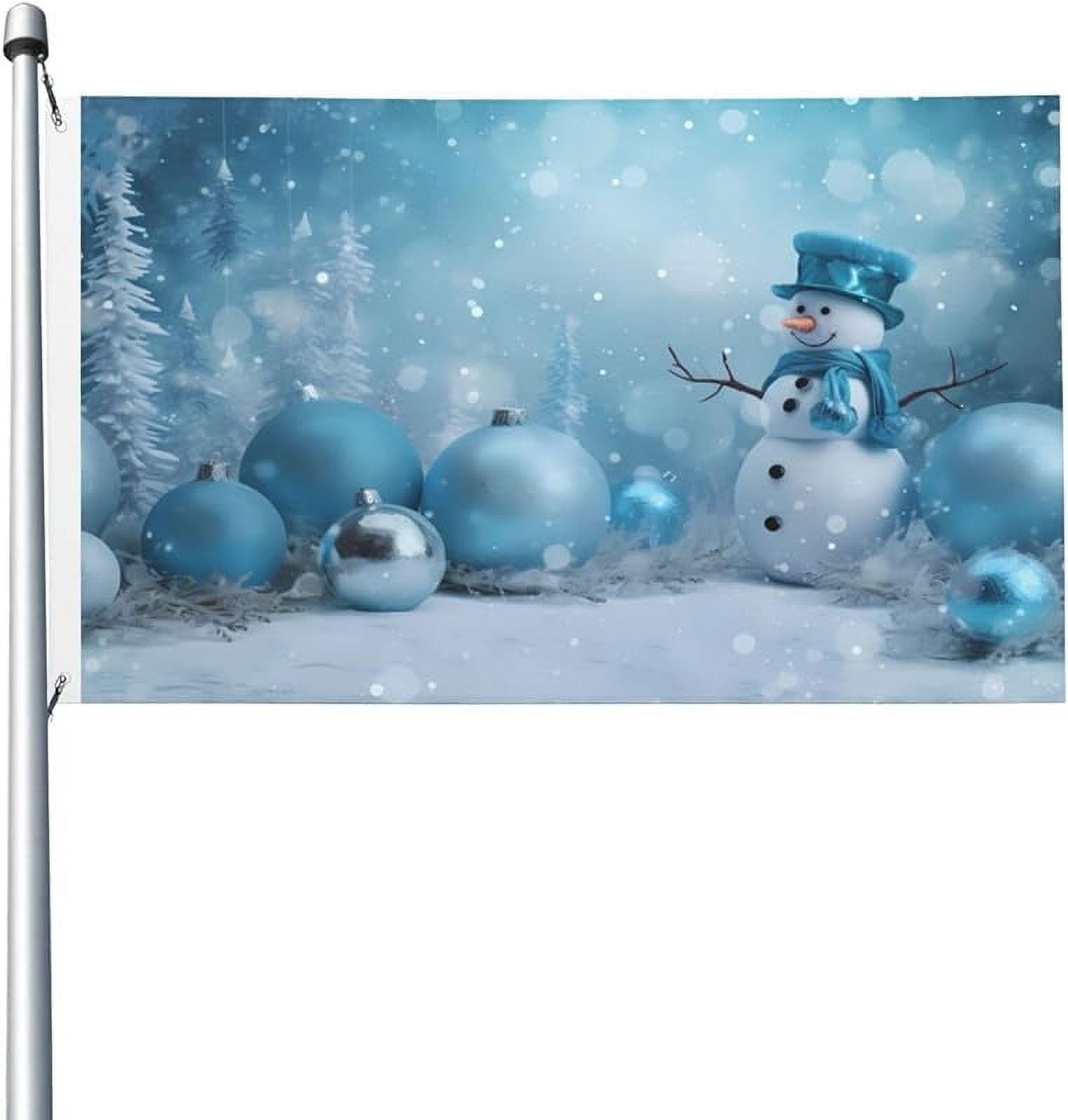 Blue Bell Christmas Snowman Snow Winter Double-sided Printed Flag 3x5 ...