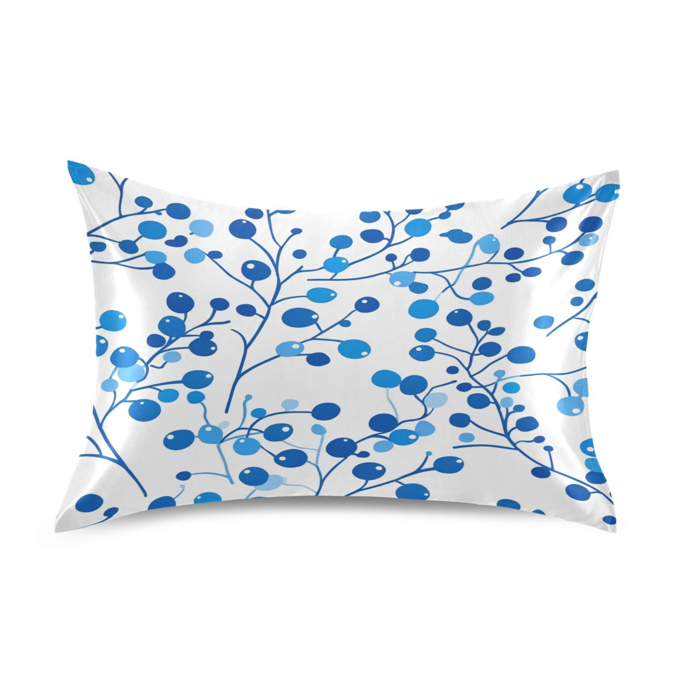Blue Berries Pattern King Size Pillowcase Ultra Soft Silky Fabric ...