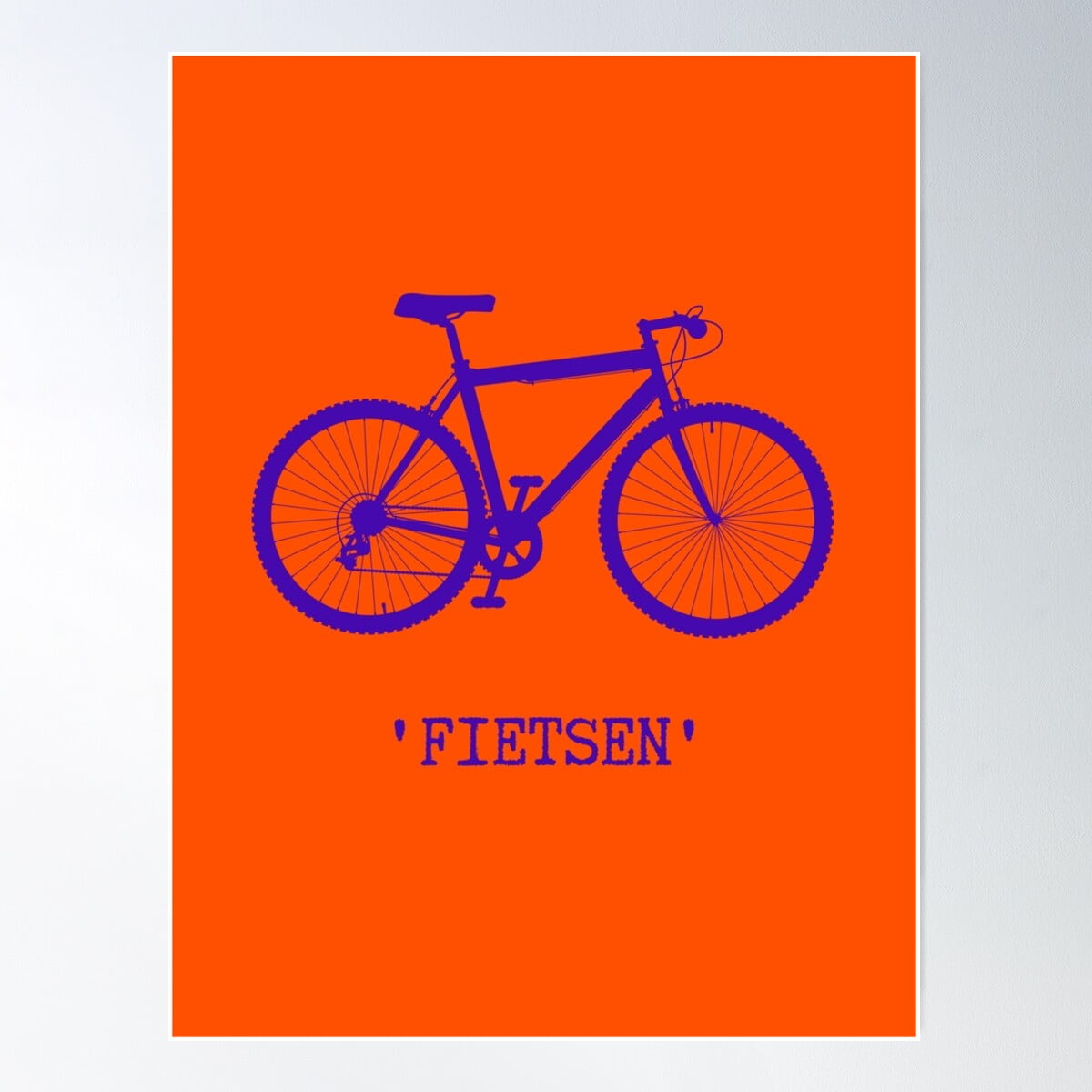 Blue Bike - Fietsen, Cycling, Dutch Language Poster Wall Art, Modern ...