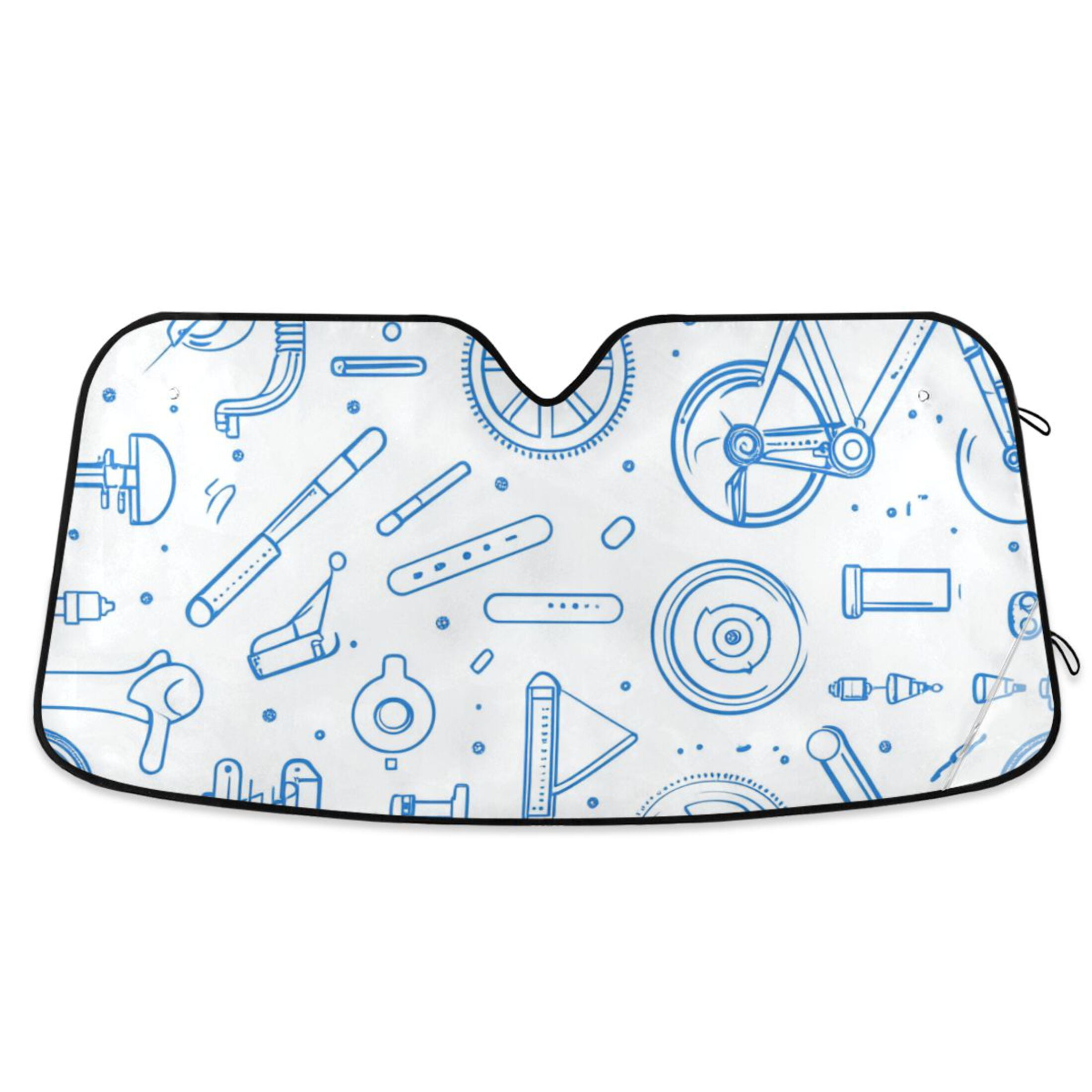 Blue Bikes and Tools Car Windshield Sun Shade Reflector Sunshade ...