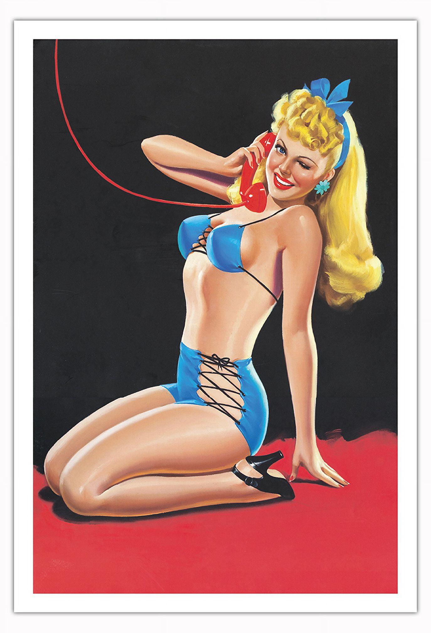 Blue Bikini - Eyeful Magazine Cover January 1945 - Vintage Pin Up Girl Print by Peter Driben ...
