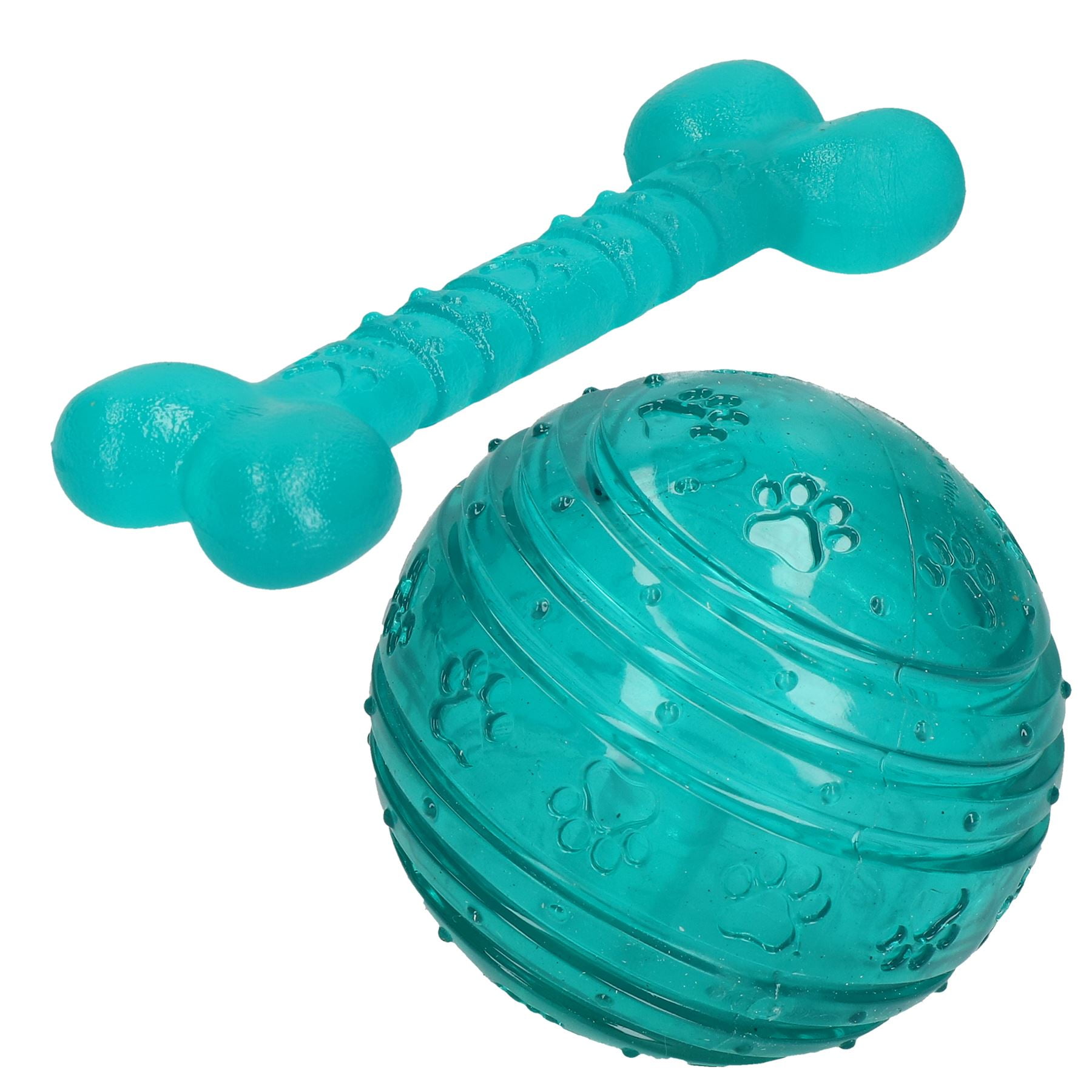 Blue BioSafe Germ Smart Puppy Bone and Ball Toy Bundle Small Dog Toy ...