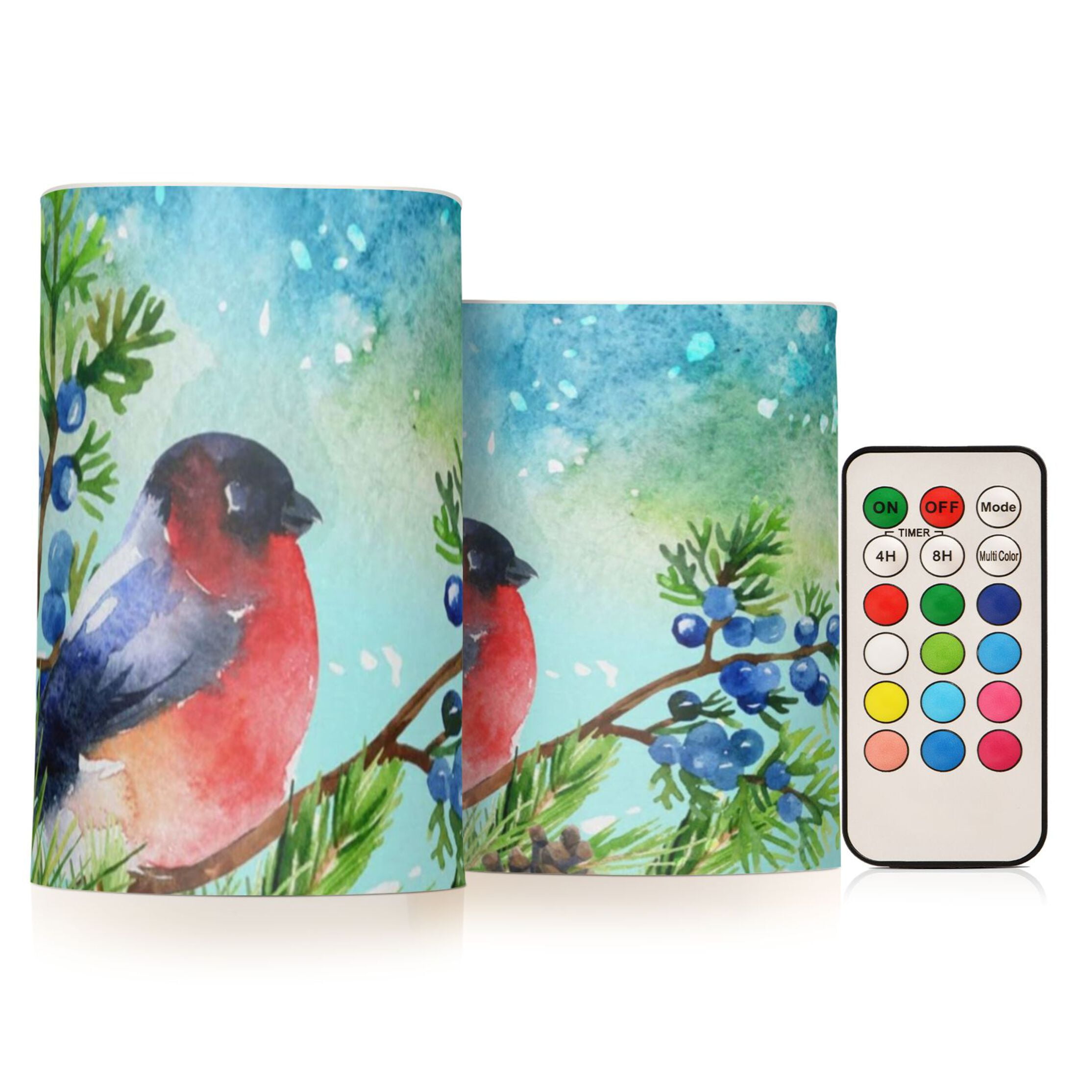 Blue Bird Flickering Flameless Candles Battery Operated with Remote ...