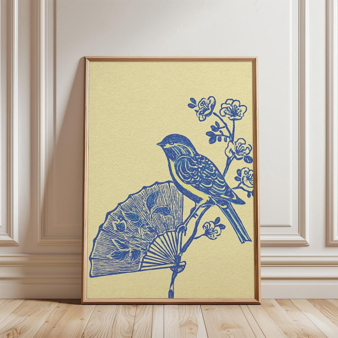 Blue Bird Line Art Poster, Stretched Canvas 16x20in - Walmart.com