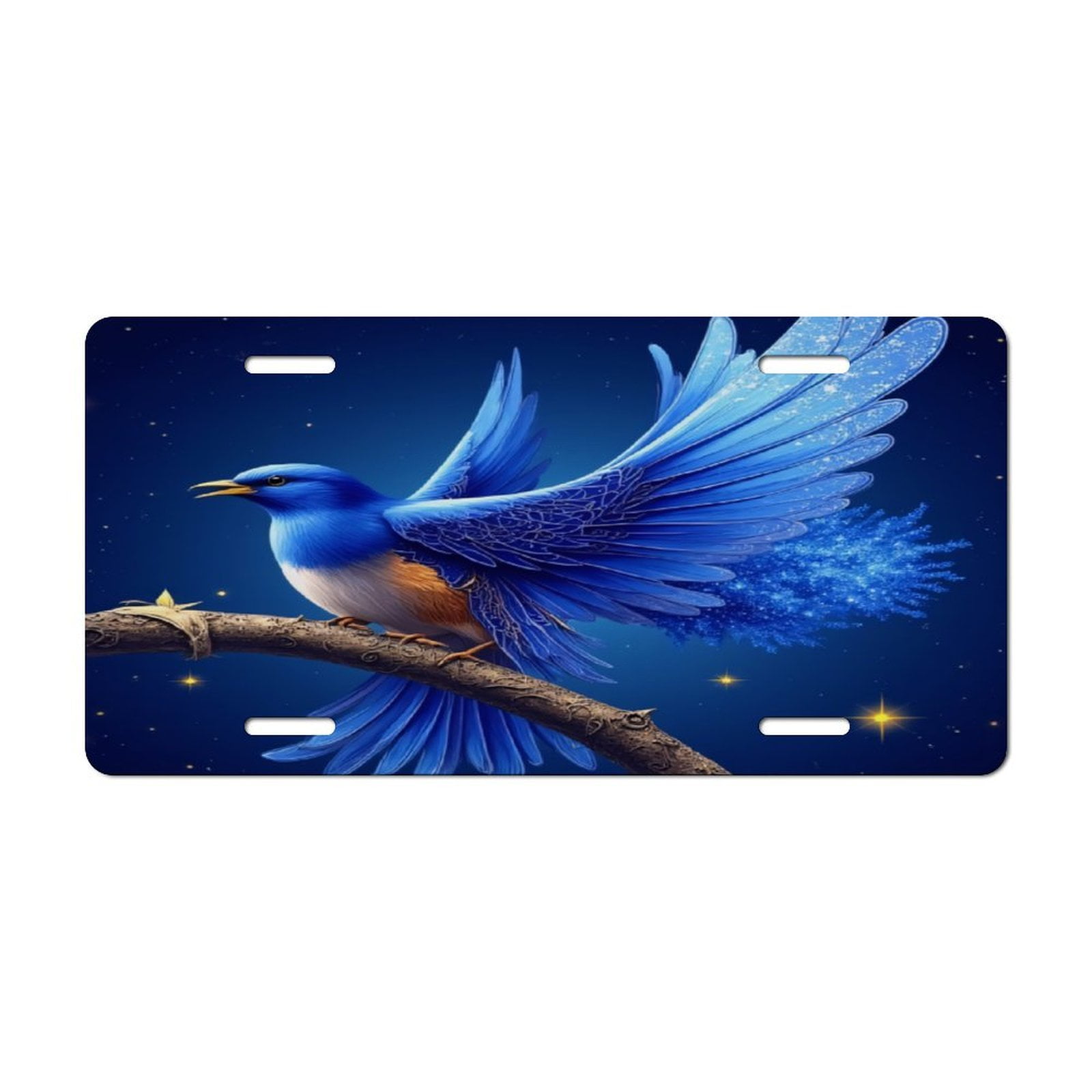 Blue Bird in Starry Night Car Decorative Front License Plate,Vanity Tag ...