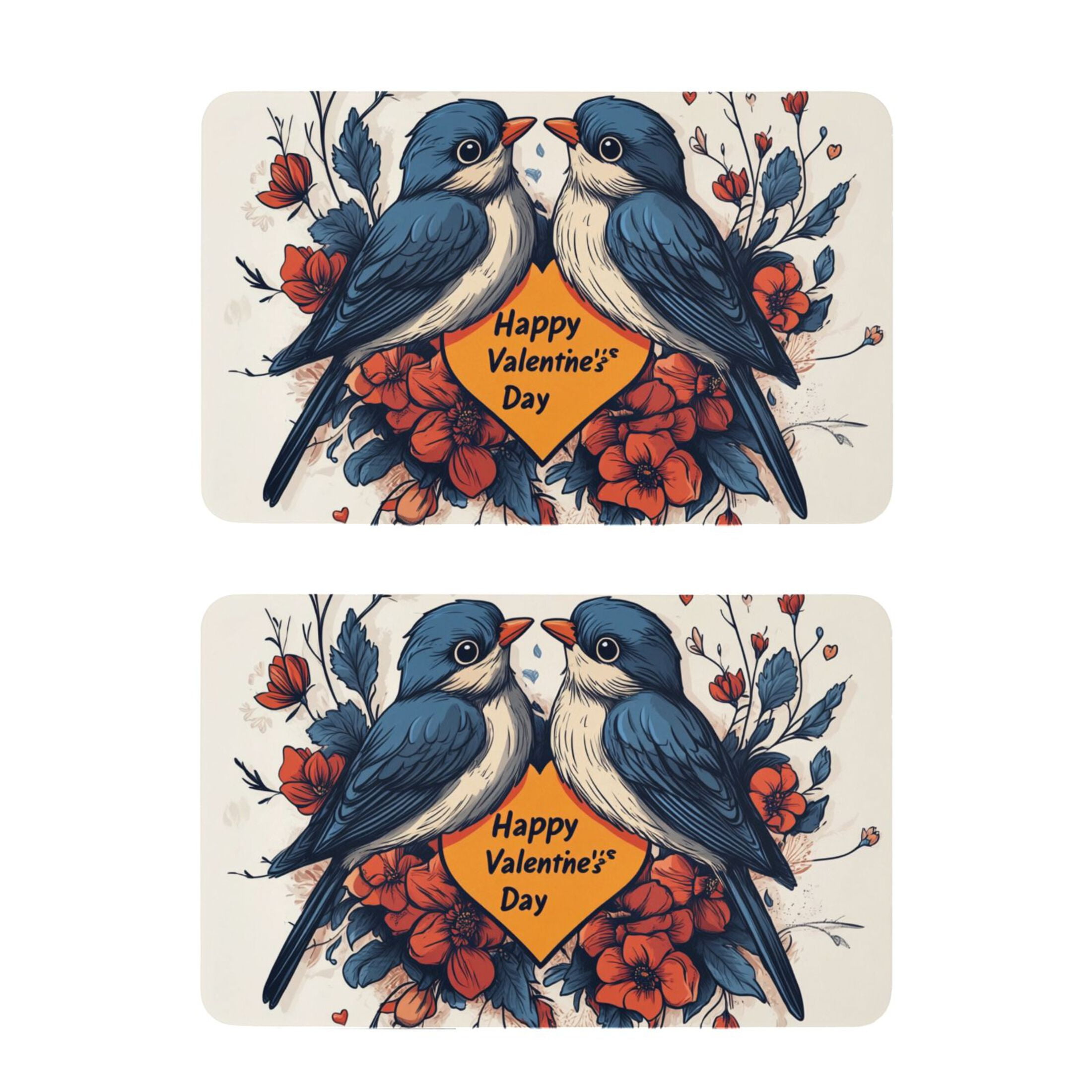 Blue Bird Valentine's Day Fridge Magnets Square Refrigerator Magnets ...