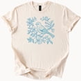 Blue Bird and Floral Branch Nature Graphic Tee Soft Shirt, Unisex T ...