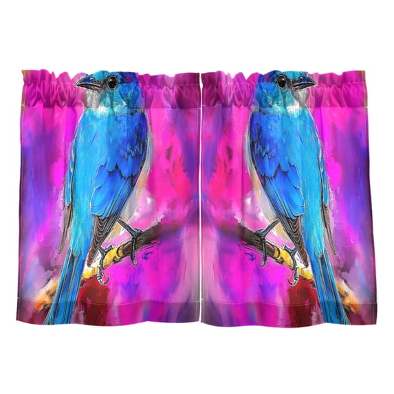 Blue Bird on A Branch Kitchen Curtains Tier Set 27x36 Inch 2 Panels ...