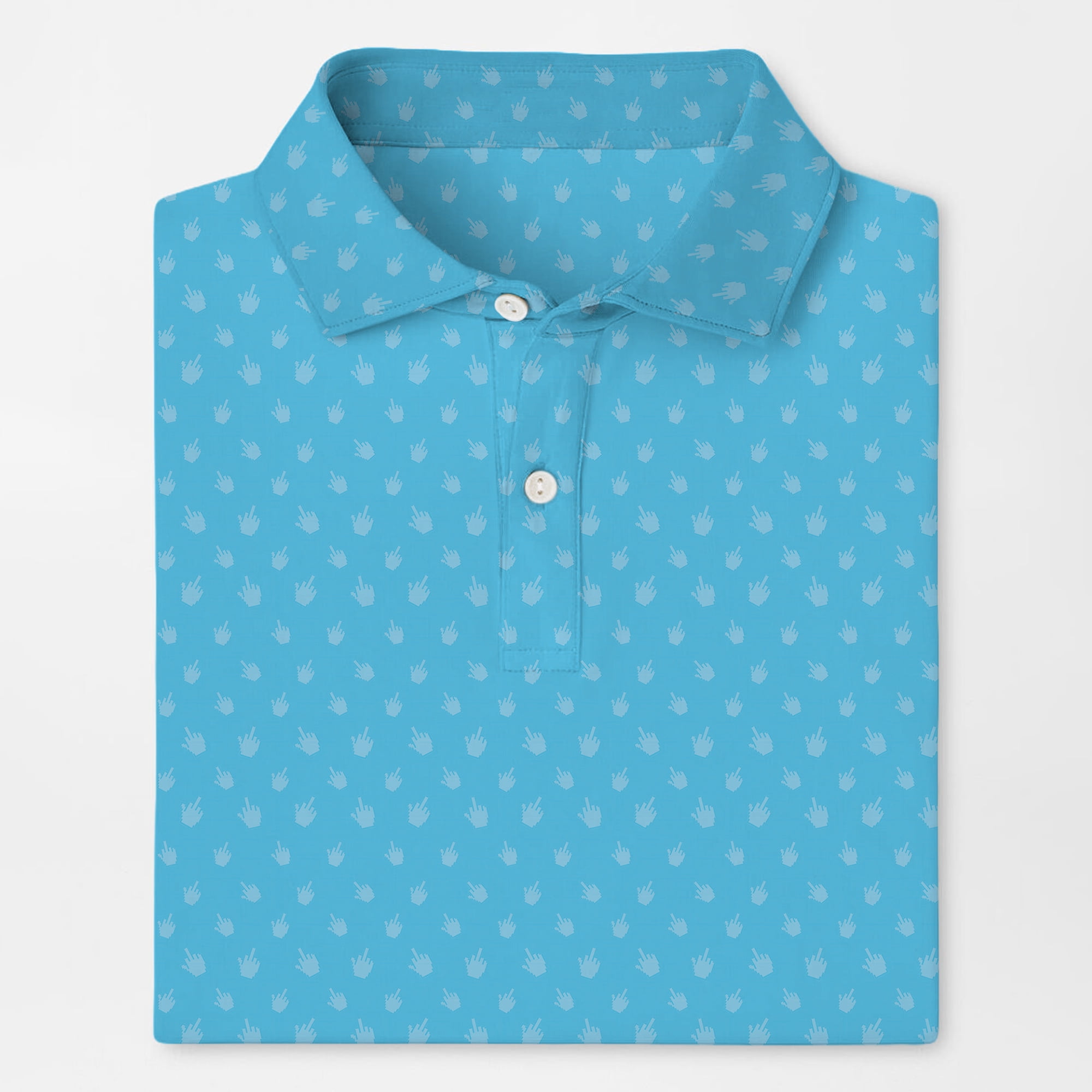 Blue Birdie Finger Polo Shirt for Men Short Sleeve Golf Polo for Golfer ...