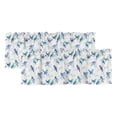 Blue Birds 2 Panels Kitchen Valance, Leaves Branches Botanical ...
