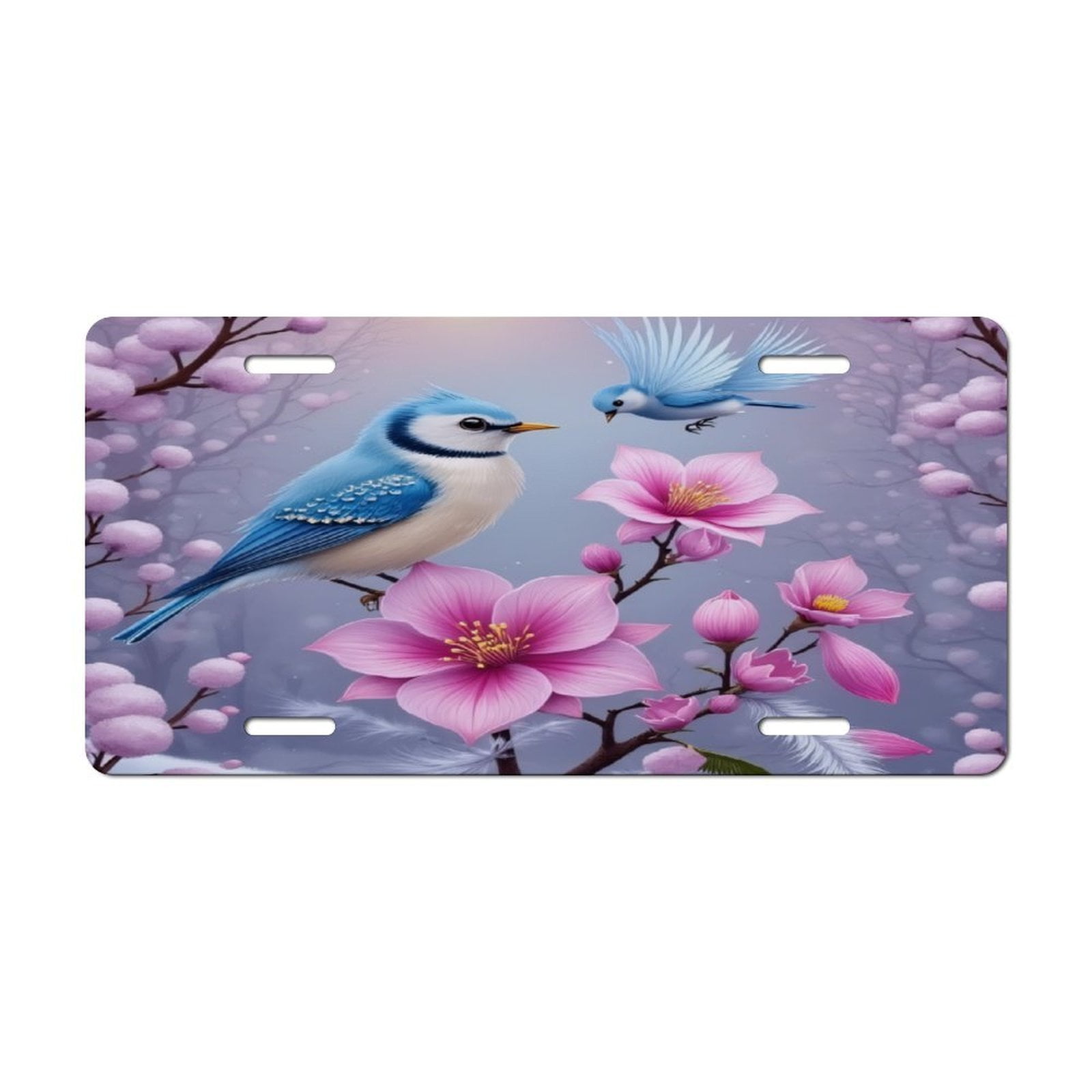 Blue Birds in Cherry Blossoms Car Decorative Front License Plate,Vanity ...