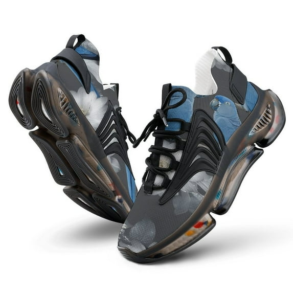 Blue Birds Floral Print Walking Shoes for Men Woman Lightweight Tennis ...