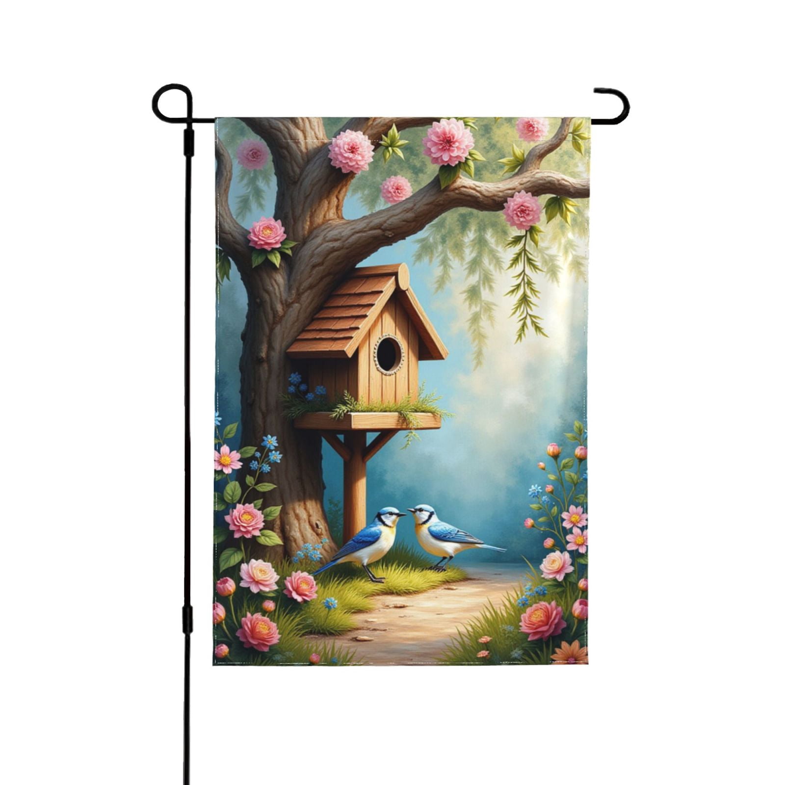 Blue Birds & Flowers Garden Flag 12x18 Inch Double Sided – Spring ...