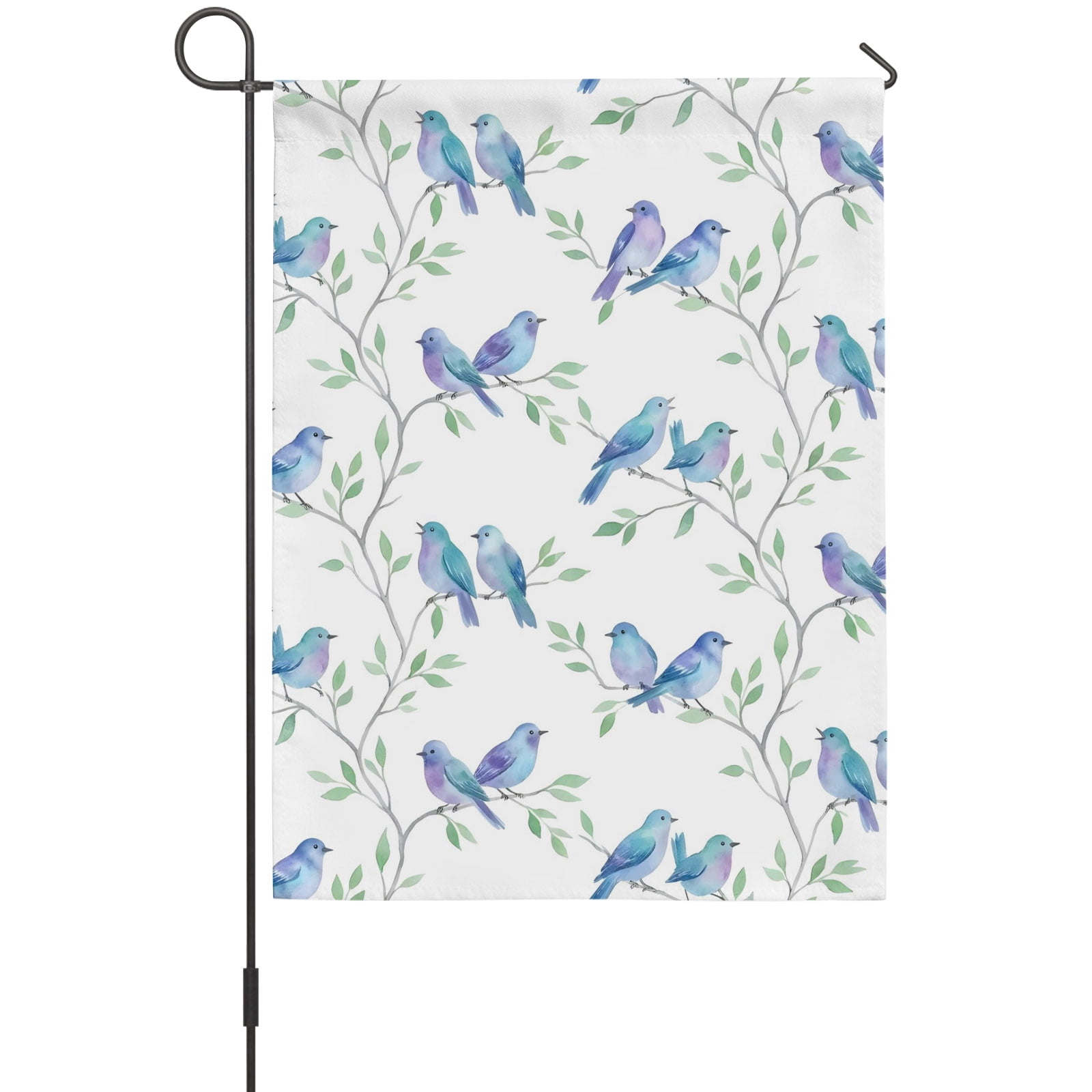Blue Birds House Flag 28 x 40 Inches, Leaves Branches Farmhouse ...