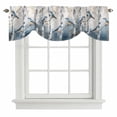 Blue Birds Tie Up Valance for Windows, Birch Tree Adjustable Rod Pocket ...