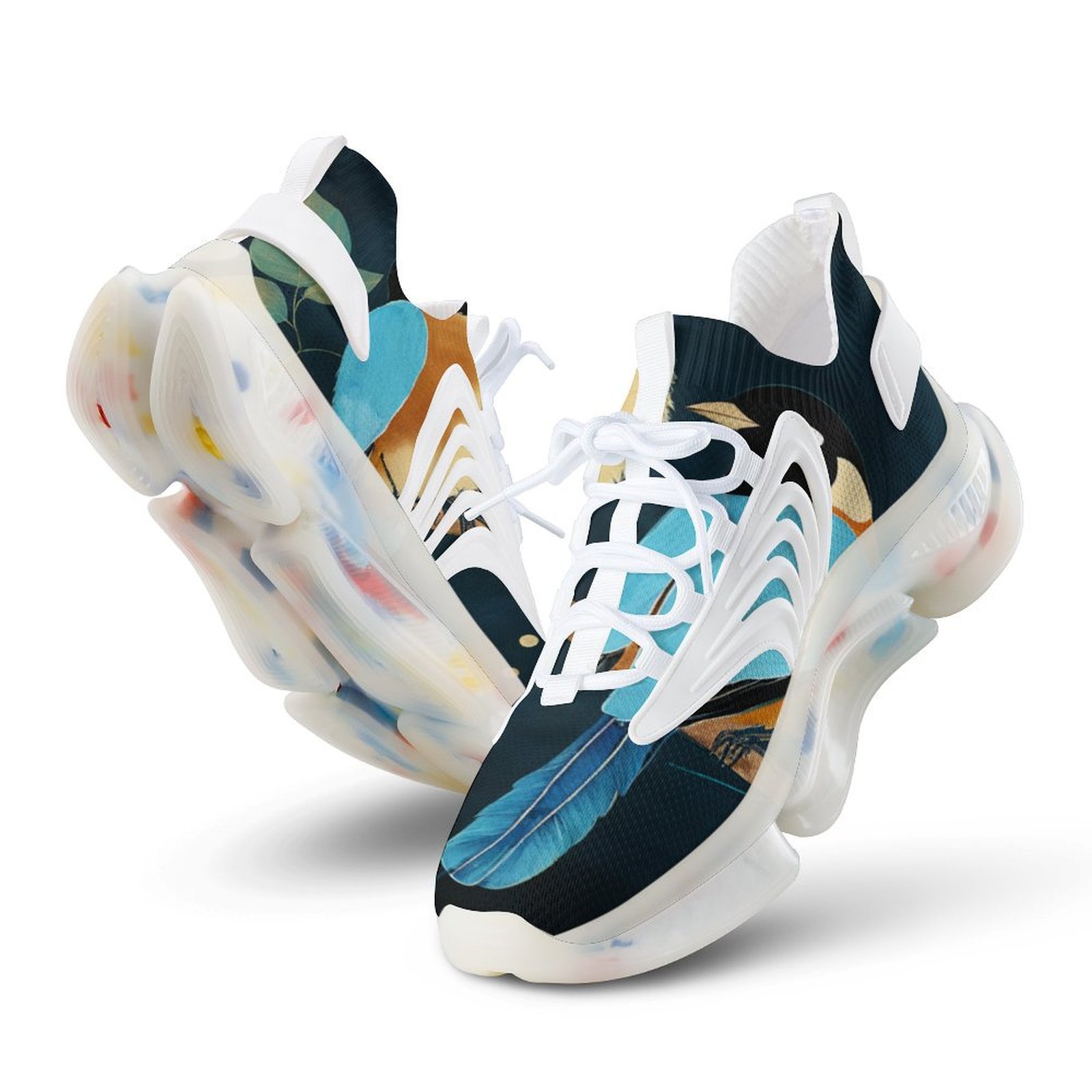 Blue Birds on Branches Walking Shoes for Men Woman Lightweight Tennis ...
