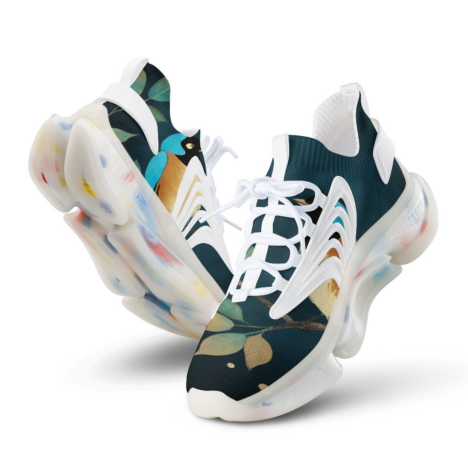 Blue Birds on Branches Walking Shoes for Men Woman Lightweight Tennis ...