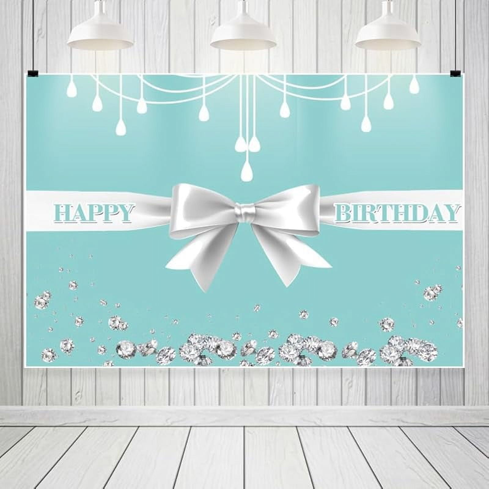 Blue Birthday Backdrop Diamonds Bow-Knot Bridal Party Photography ...