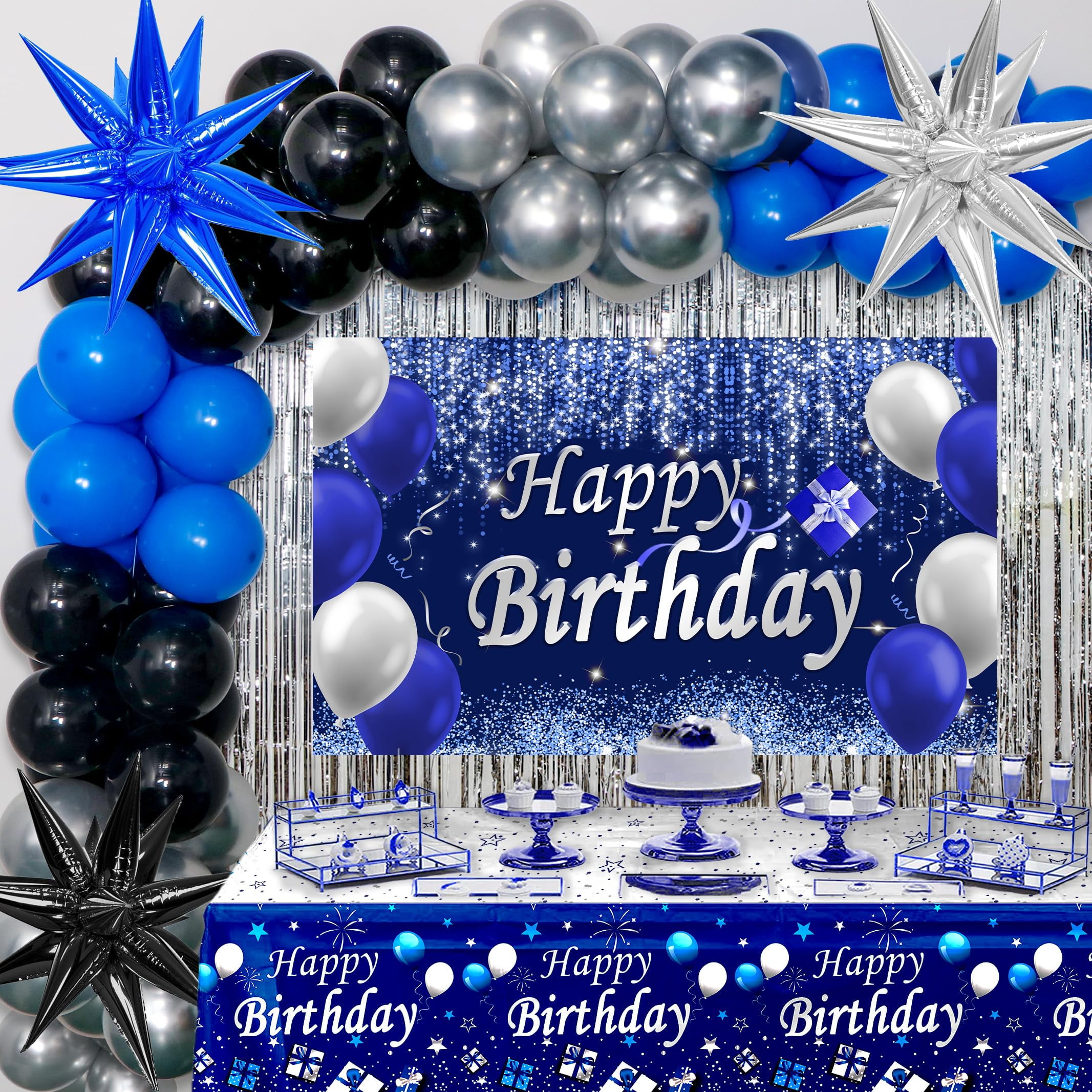 Blue Birthday Decorations for STF9 Men Women, Happy Birthday ...