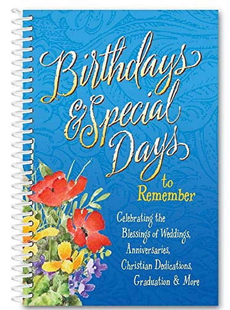 Blue Birthdays & Special Days To Remember Date Organizer - Large Print ...