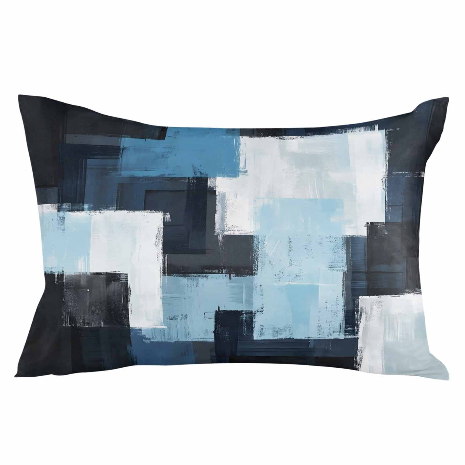 Blue Black Abstract Graffiti Throw Pillow Cover 20 x 36 Inch Decorative ...