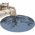 Blue Black Branches Round Rug 3.3ft Washable Circle Entryway Rugs Non ...