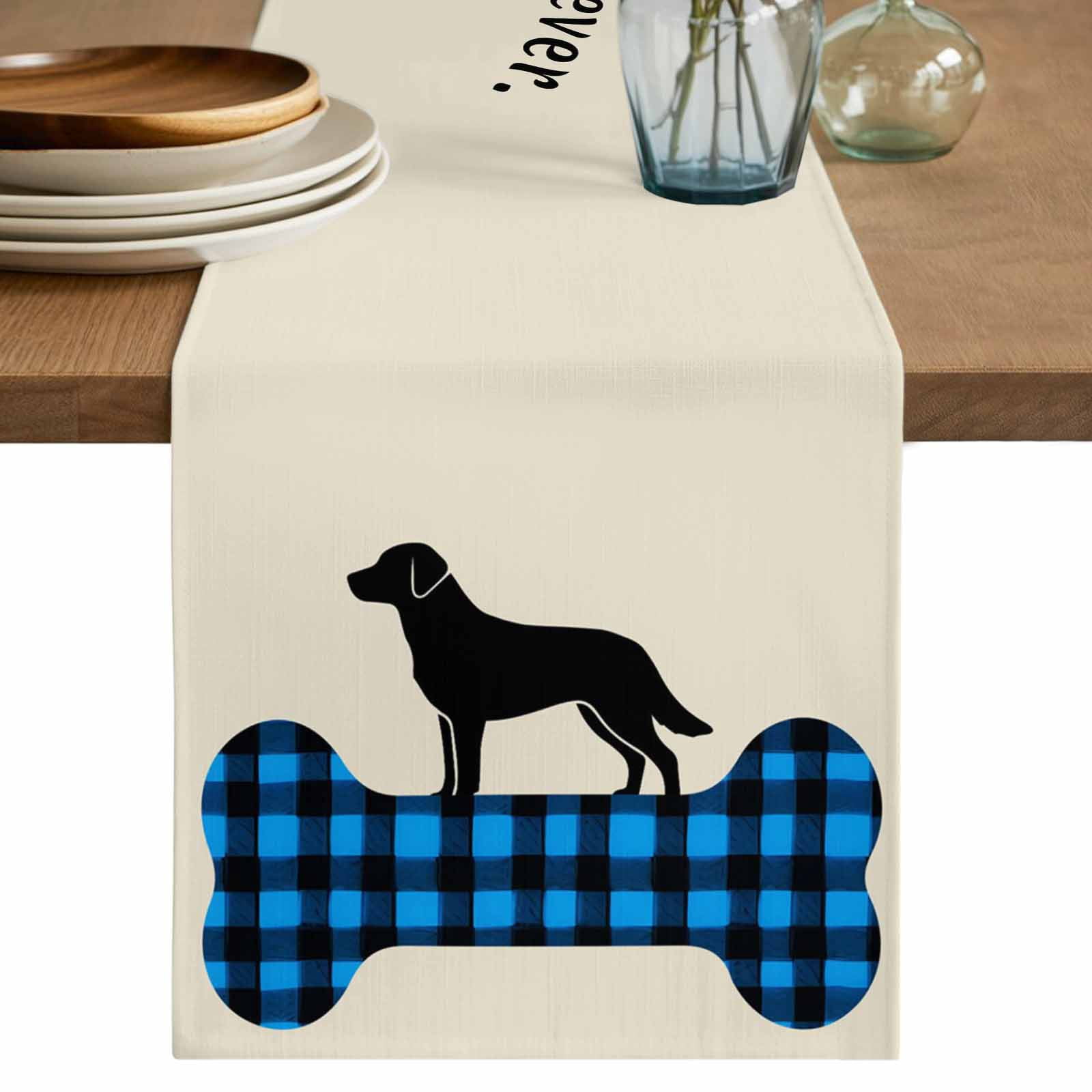 Blue Black Buffalo Checkered Cotton Linen Table Runner for Dining ...