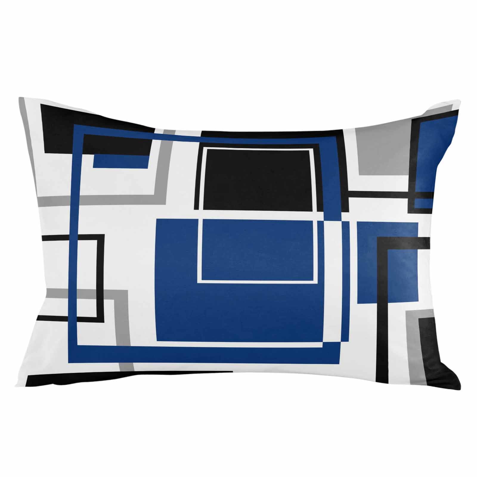 Blue Black Geometric Throw Pillow Cover 20 x 26 Inch Decorative Pillow ...
