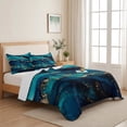 Blue Black Marble Texture 3 Pieces Quilt Set,1 Quilt with 2 Shams ...