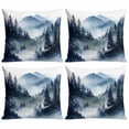 Blue Black Mountain Throw Pillow Covers 16 x 16 Inch Pillow Covers Set ...