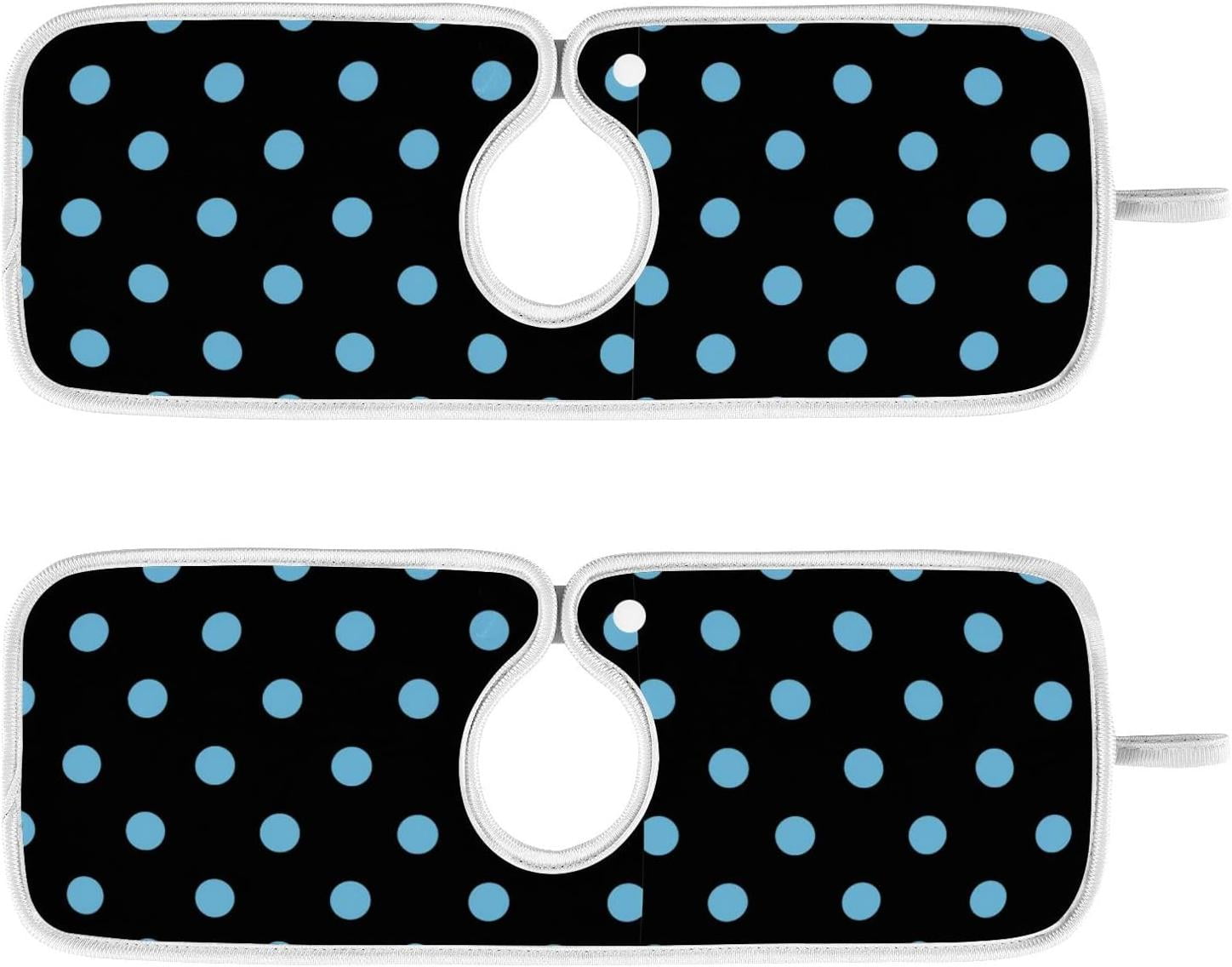 Blue Black Polka Dot 2PCS Faucet Absorbent Mat Kitchen Faucet Sink ...