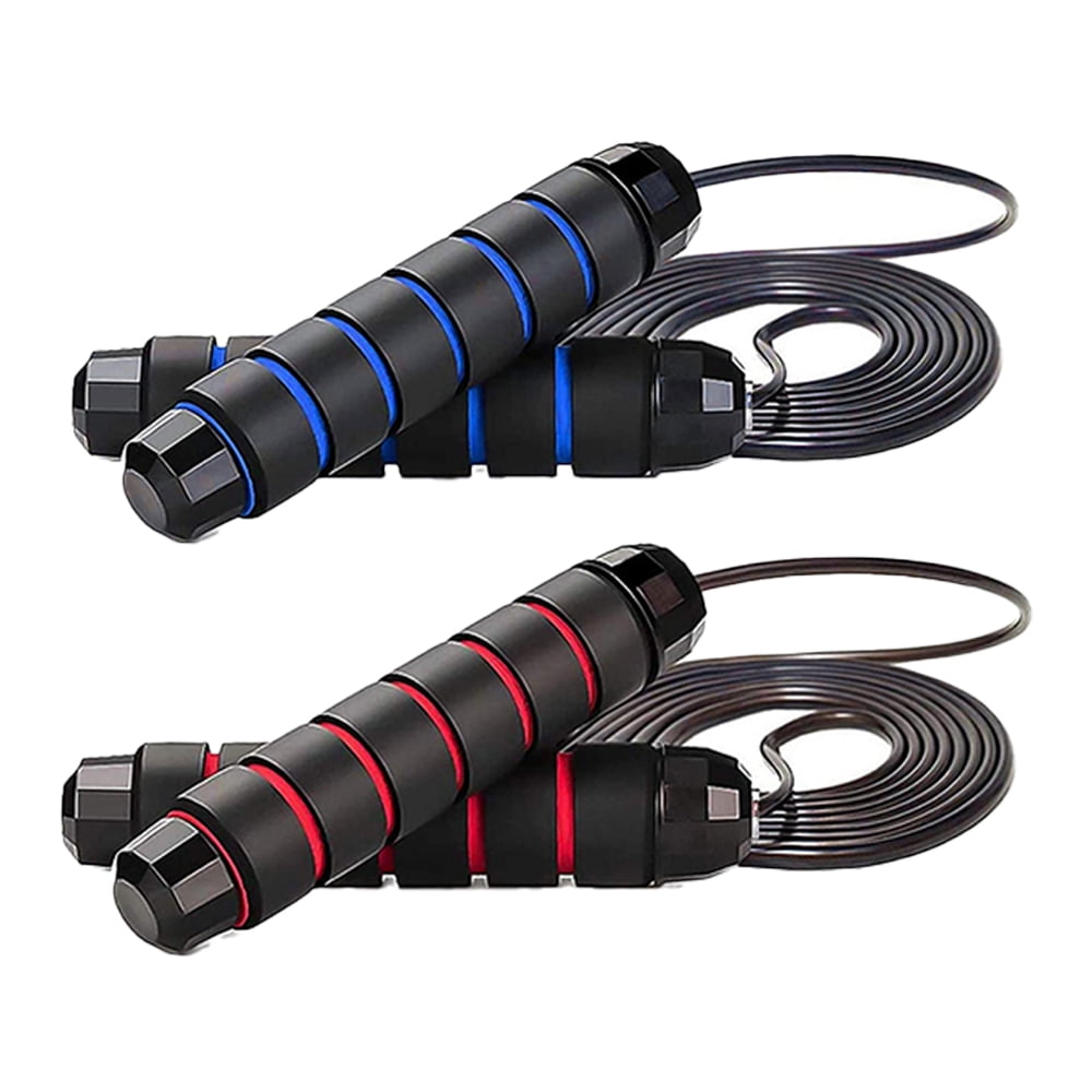 Blue Black + Red Black Speed Rope 360°Ball Bearings Tangle-Free, Easy ...