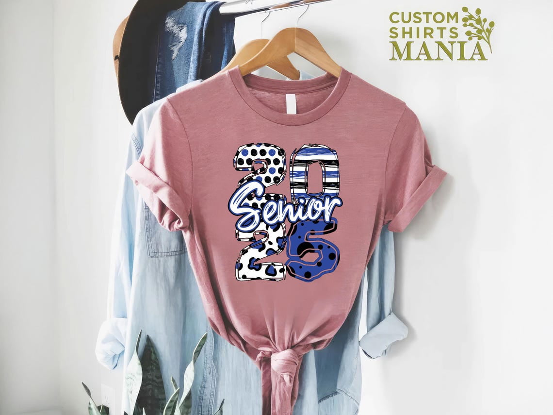 Blue and Black Senior 2025 Shirt, 2025 Graduation Shirt, Class of 2025 ...
