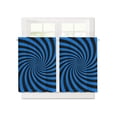 Blue Black Striped Swirl Short Blackout Curtains 36 Inch Long,Optical ...