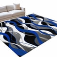Blue Black Stripes Washable Rug 2.7x5 Area Rug for Living Room Bedroom ...