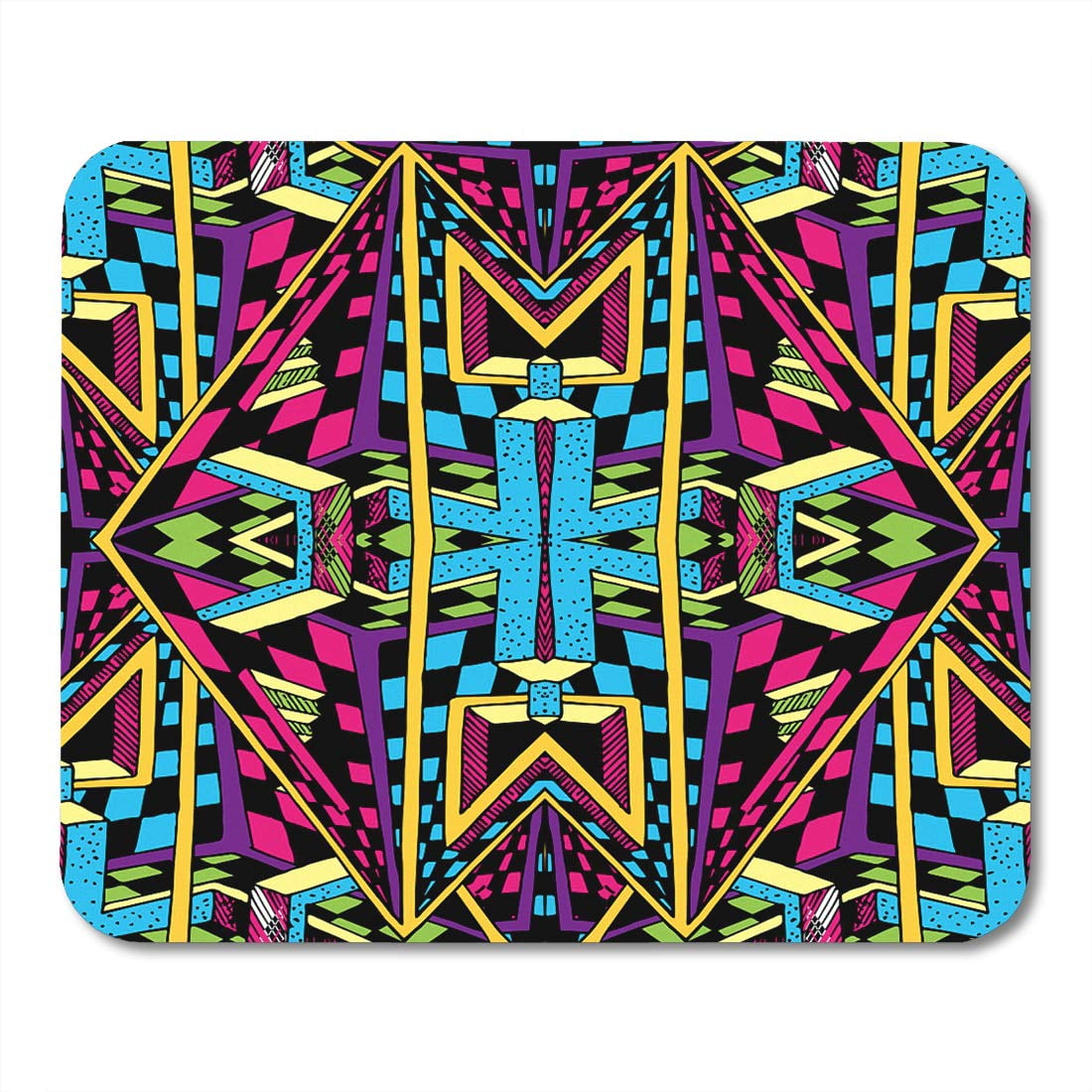 Blue Black Trippy Hippie 60S Colors Pink Board Chess Comic Mousepad ...