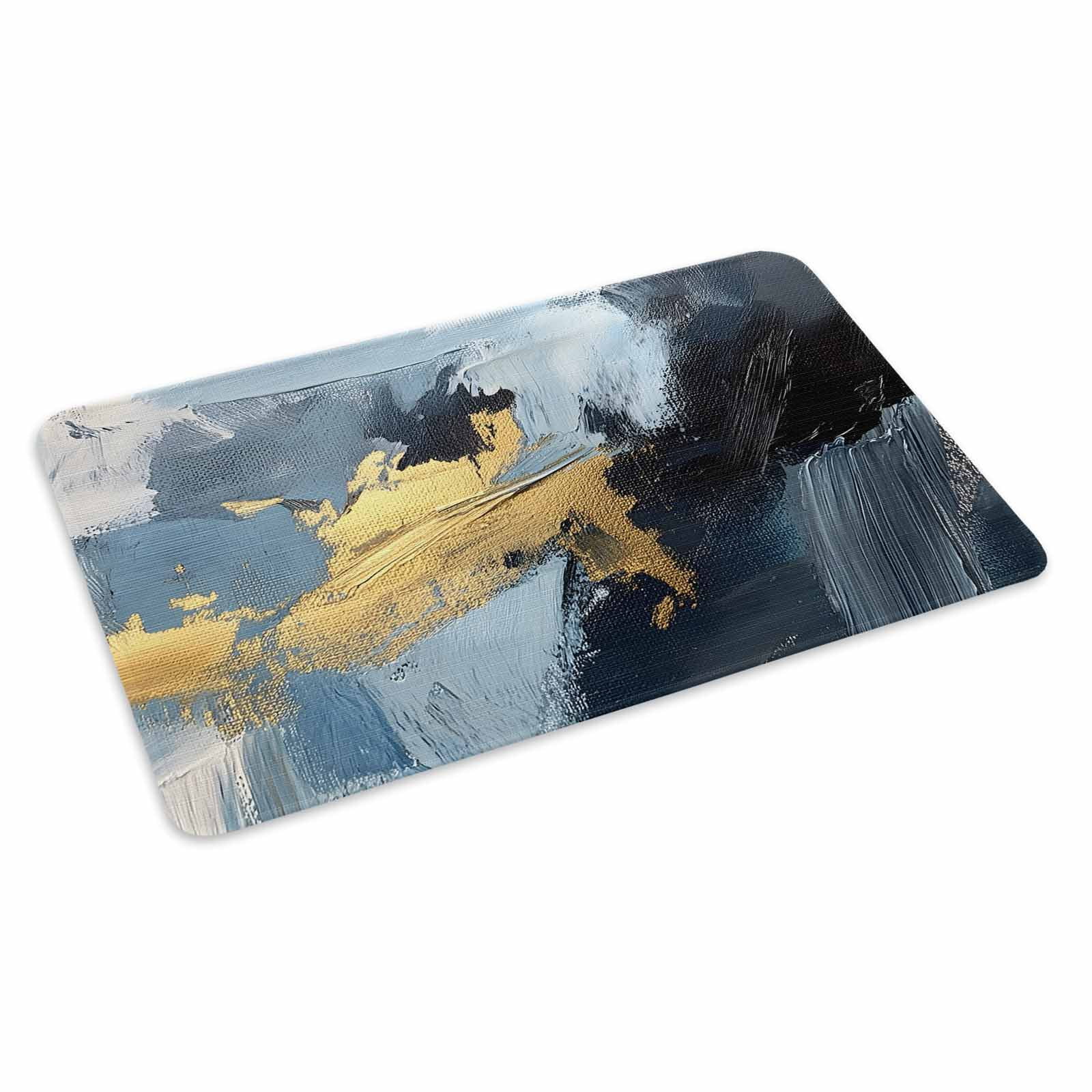 Blue Black Yellow Oil Painting Doormat Outdoor Entrance 24"x36", Modern ...