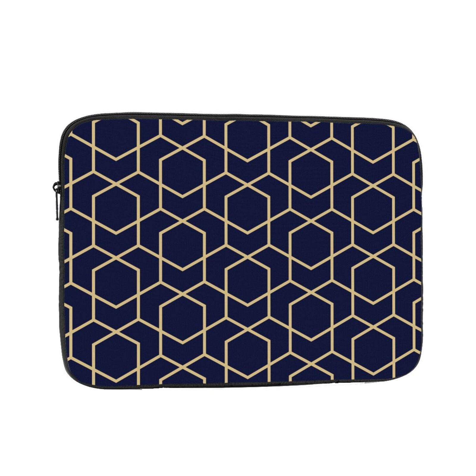 Blue-Black and Gold Textures Portable Laptop Sleeve Compatible with ...