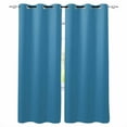Blue Blackout Curtains 39 Inches Long, Modern Pure Wave Ride Thermal ...