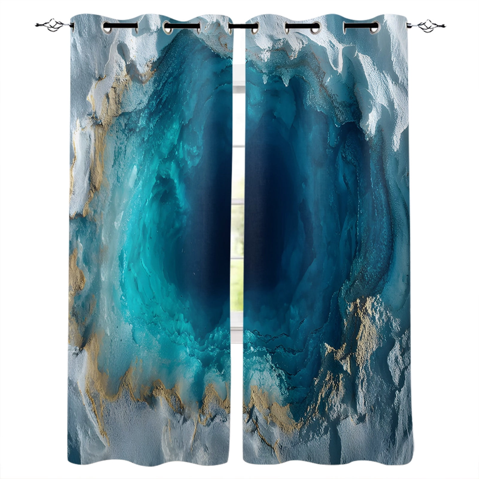Blue Blackout Curtains for Bedroom/Living Room, Thermal Insulated ...