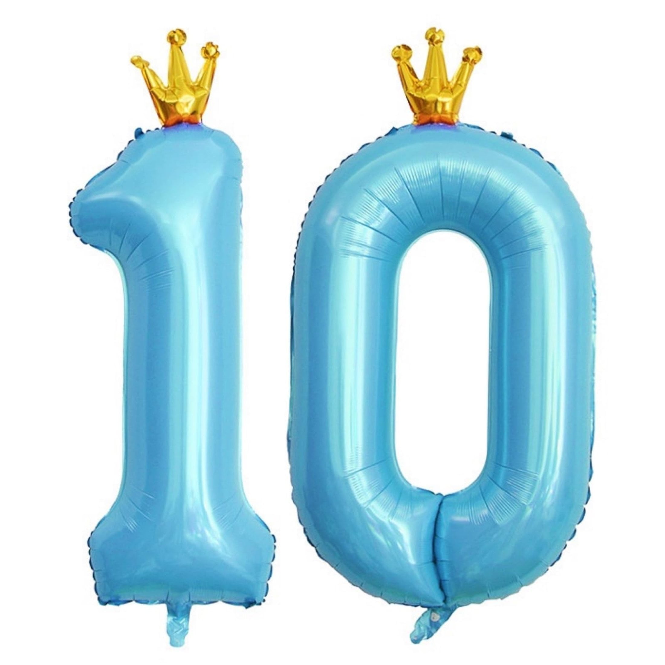 Blue Blast 10th Birthday Balloon Set - 40 Inch Number 10 Balloons for ...