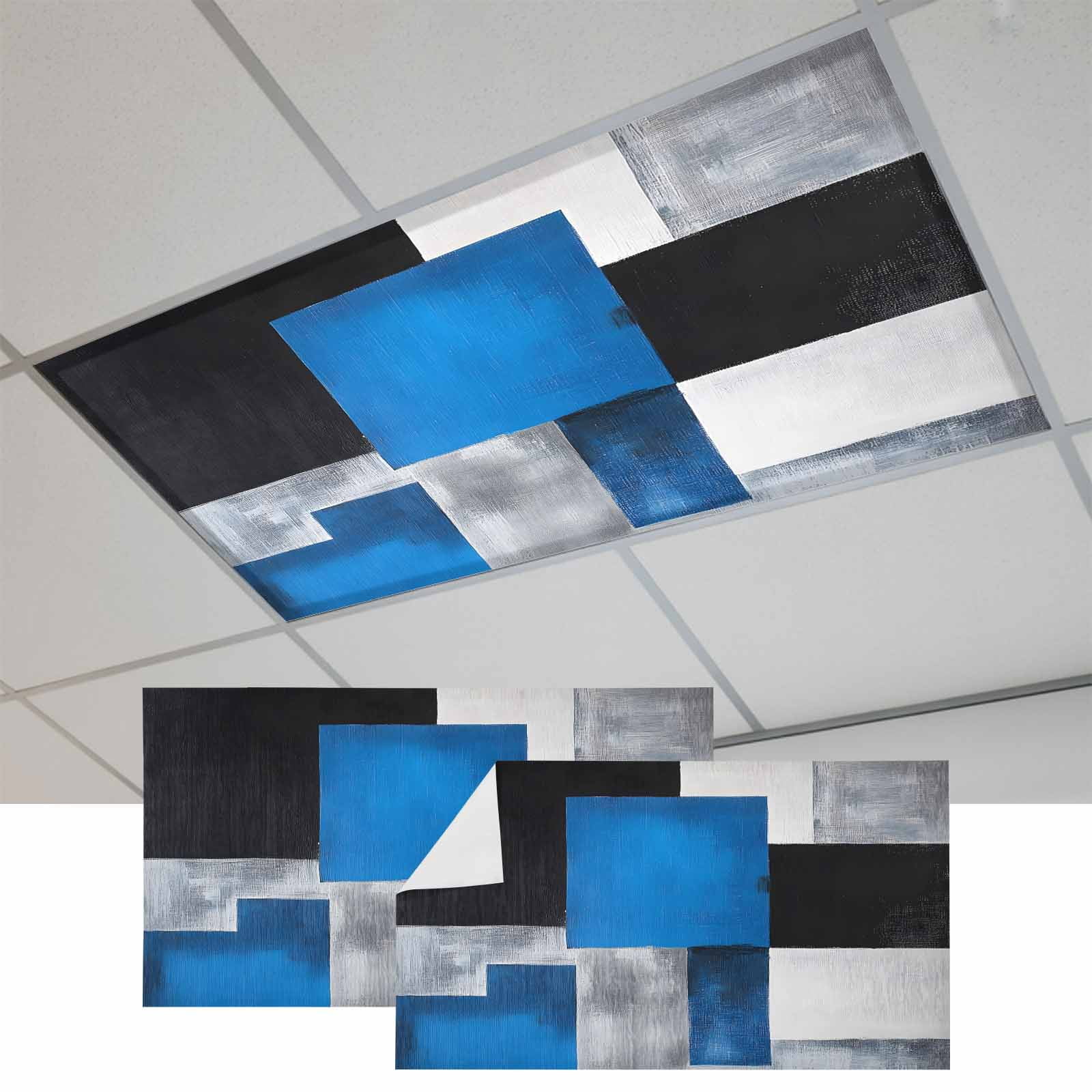 Blue Blavk Grey Magnetic Fluorescent Light Covers for Ceiling Lights ...