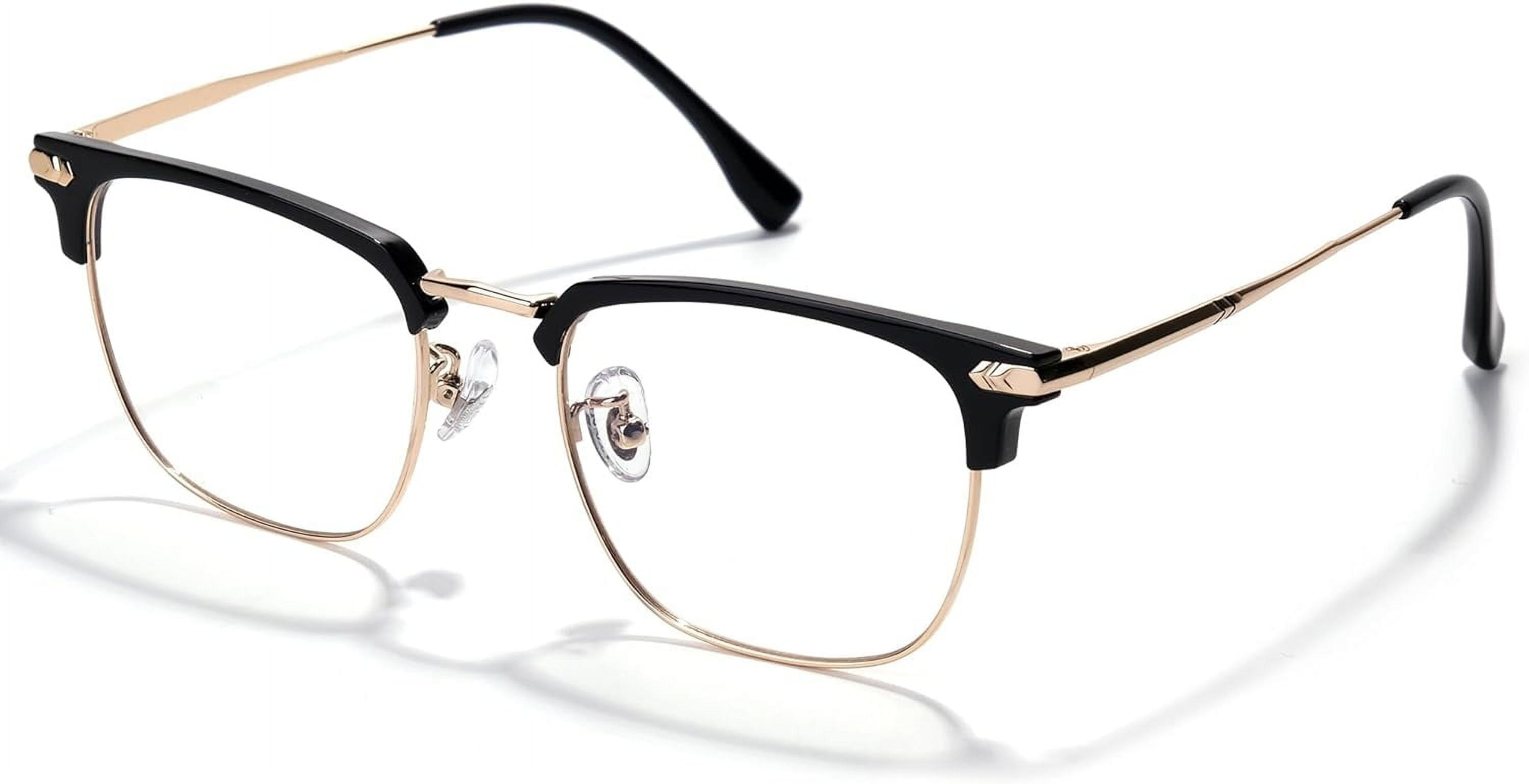 Blue Blocker Glasses for Men Metal Browline Computer Gaming Glasses ...