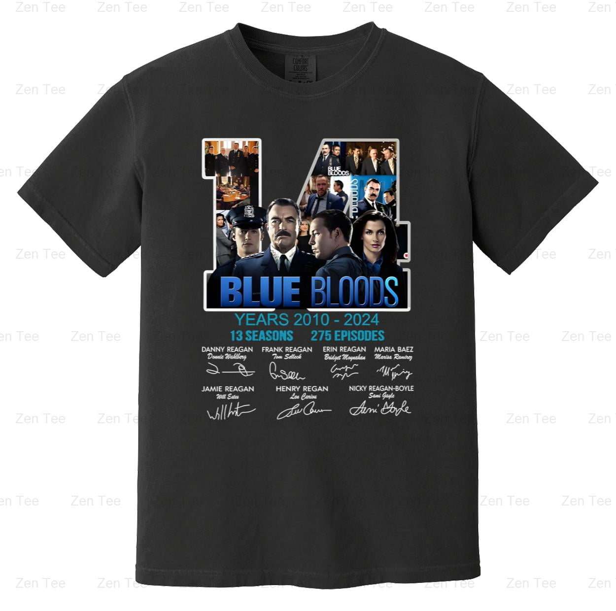 Blue Bloods 14 Years Signed Thank You Memories Comfort Color T-Shirt ...