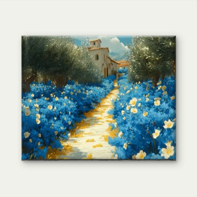 Blue Blossom Artistic Road Decor Wall Art Home Decor Vintage Gift ...