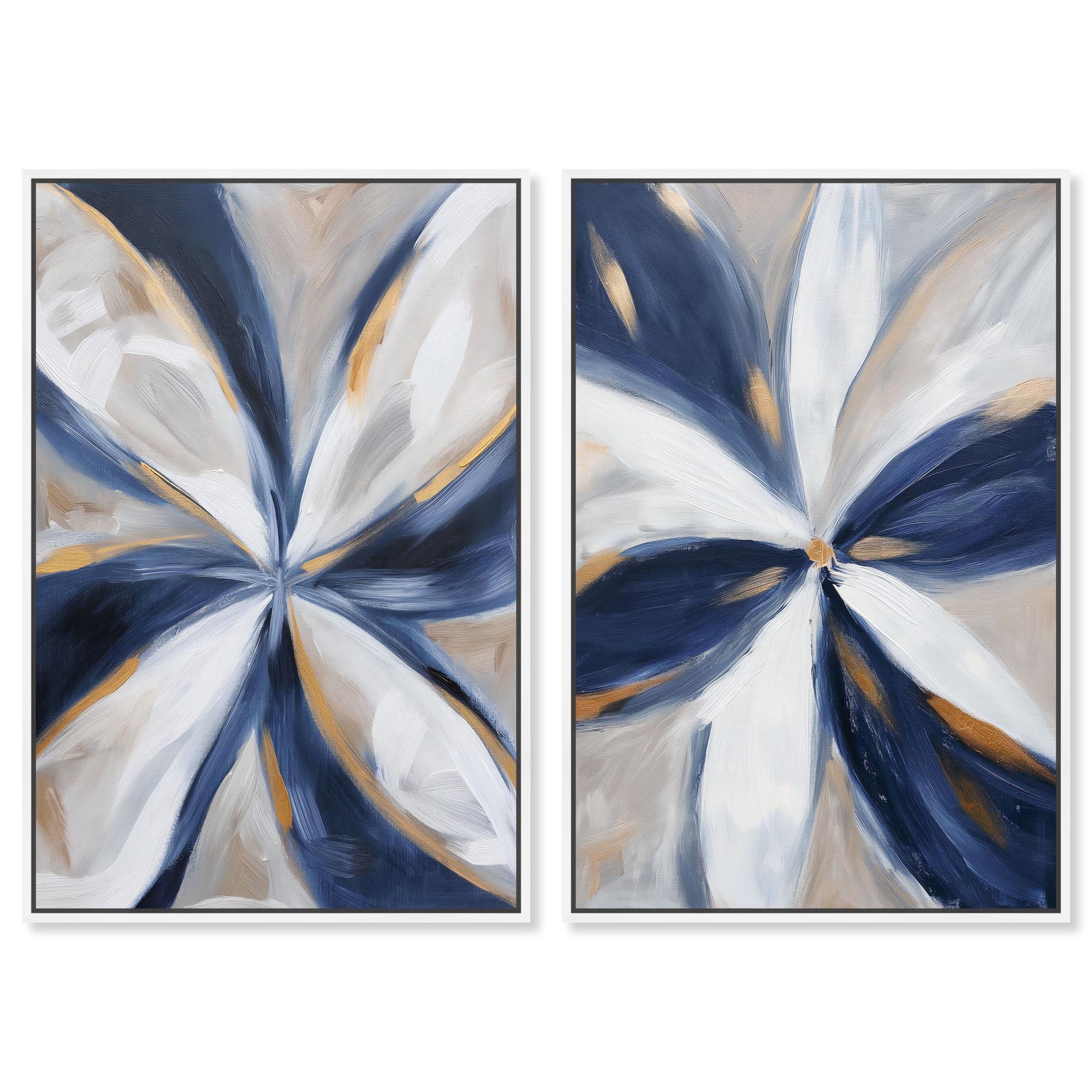 Blue Blossom Set Canvas Set of 2 Luxe Abstract Sets by Art Remedy ...