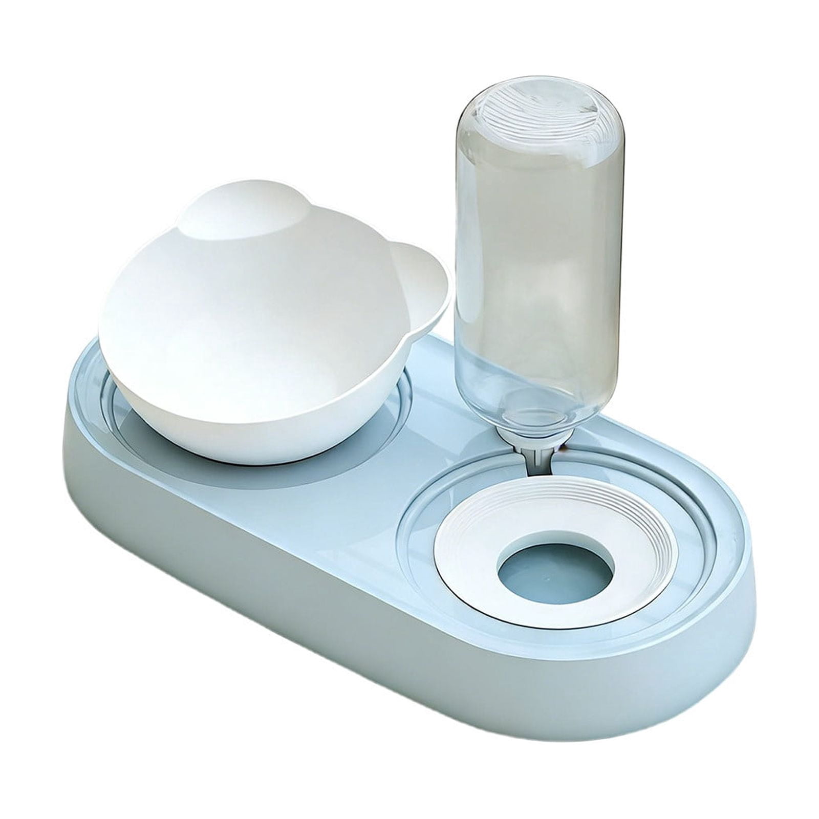 Blue Blue 2 In 1 Cat Dog Food Water Bowl Non Slip Pet Feeder Detachable ...